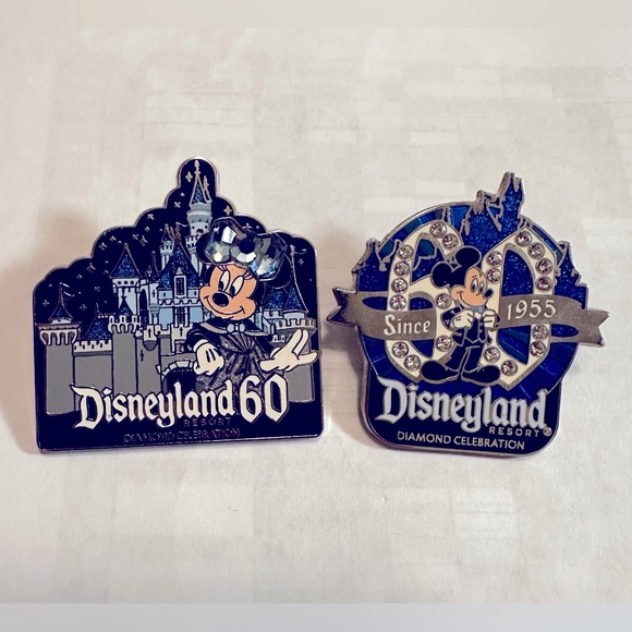 Disney | Other | Disney Mickey And Minnie Diamond Celebration Pins ...